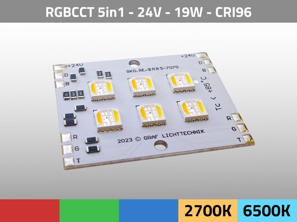 LED Module BAR5-7070 RGB CCT 2700K 6500K 24V 19W | GKORE CINE Series ...
